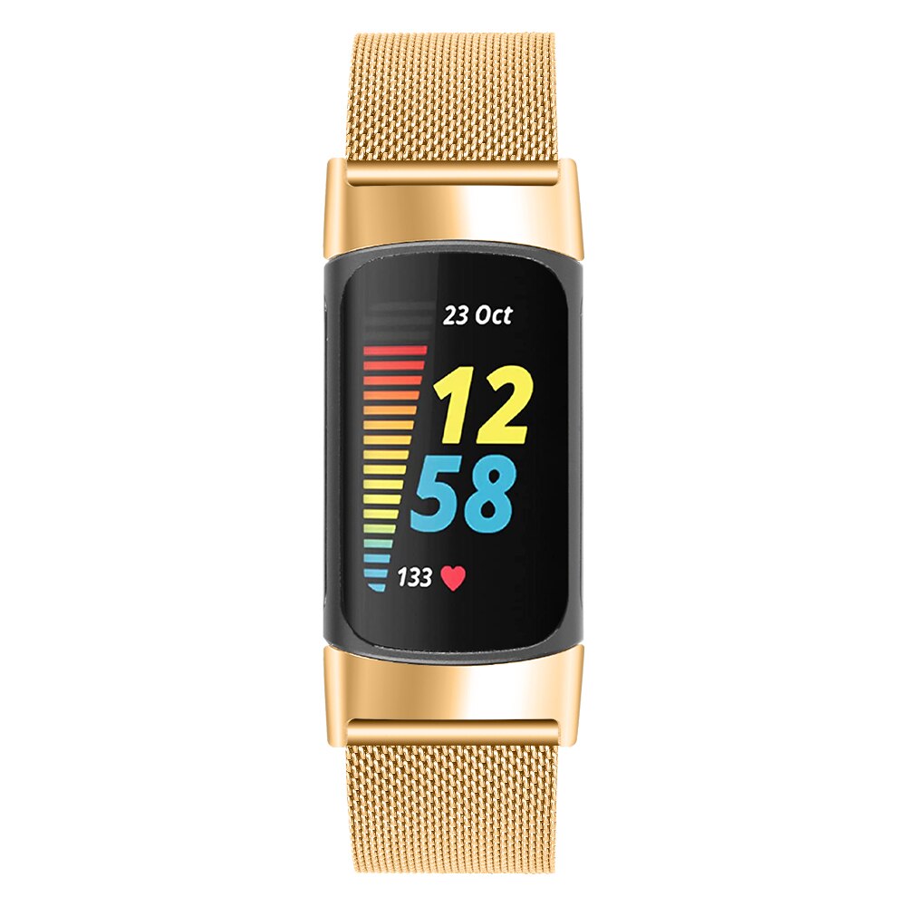 Fitbit Charge 5 Strap | Fitbit Charge 6 Strap | Gold Milanese Strap/Ba ...
