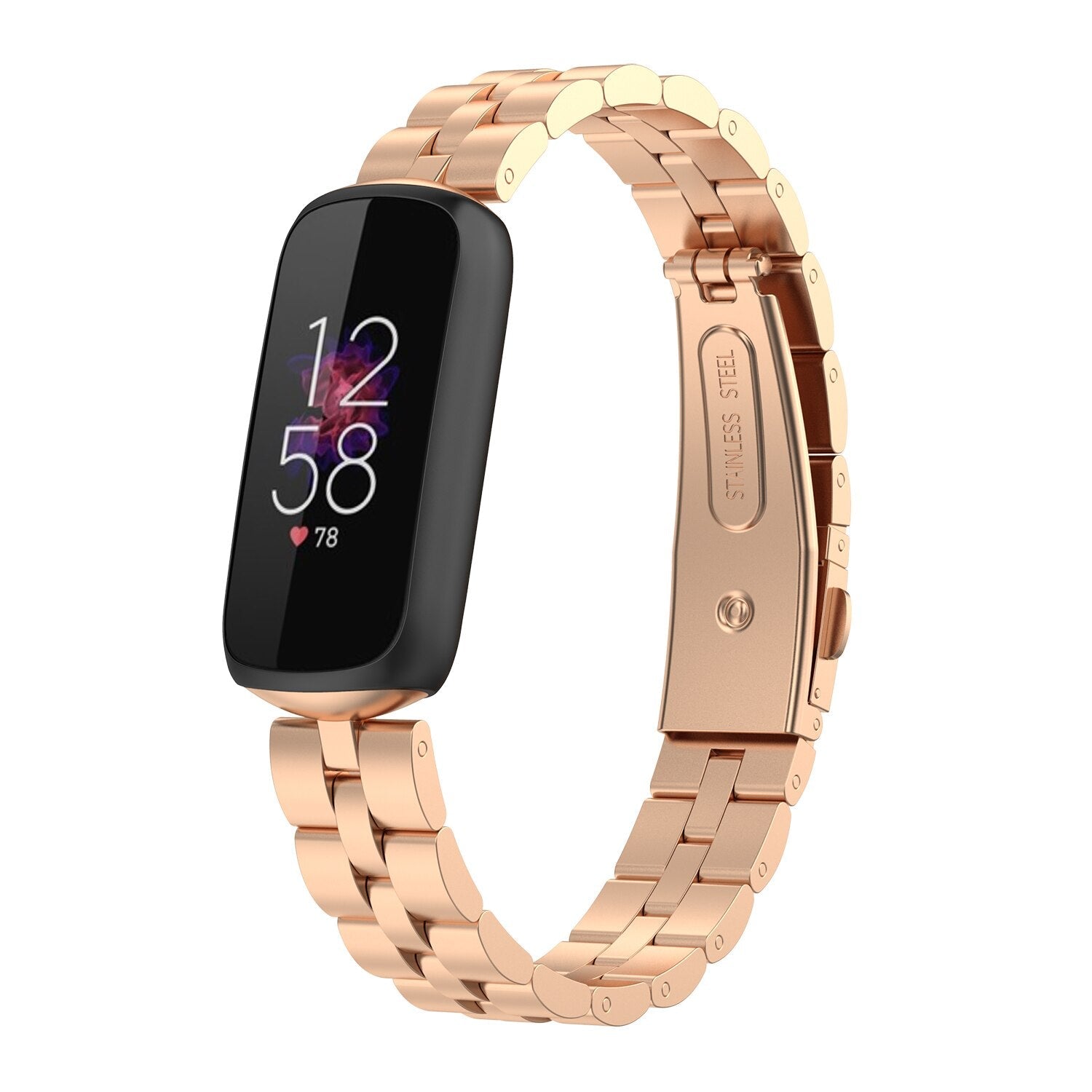Fitbit Luxe Strap | Classic Steel Strap | Rose Gold – FitStraps™