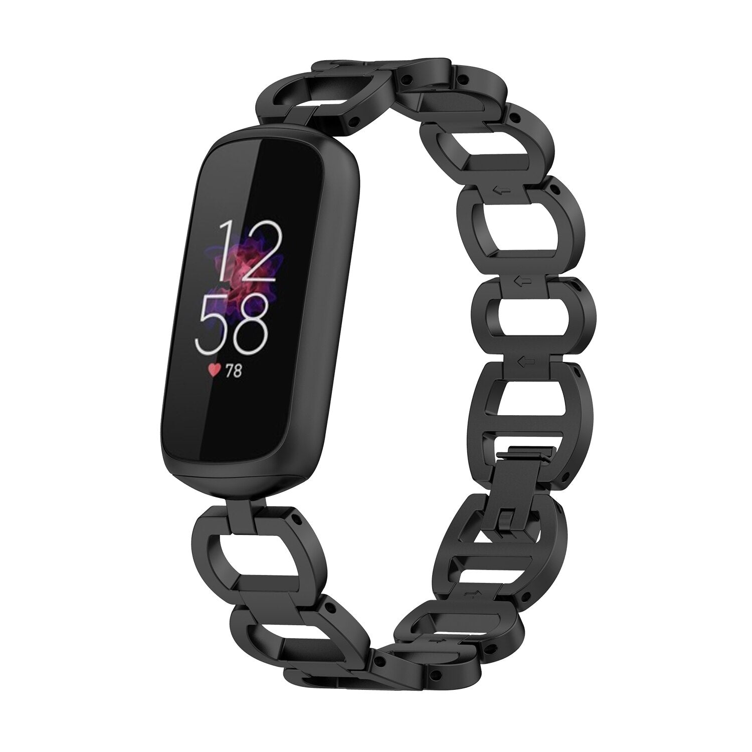 Fitbit Luxe Strap | Glamorous Steel Strap | Black – FitStraps®