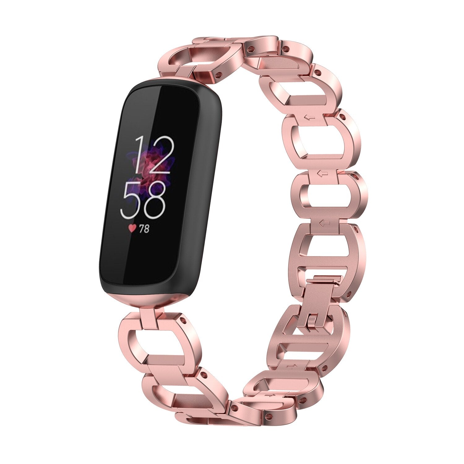 Fitbit Luxe Strap | Glamorous Steel Strap | Rose Pink – FitStraps™