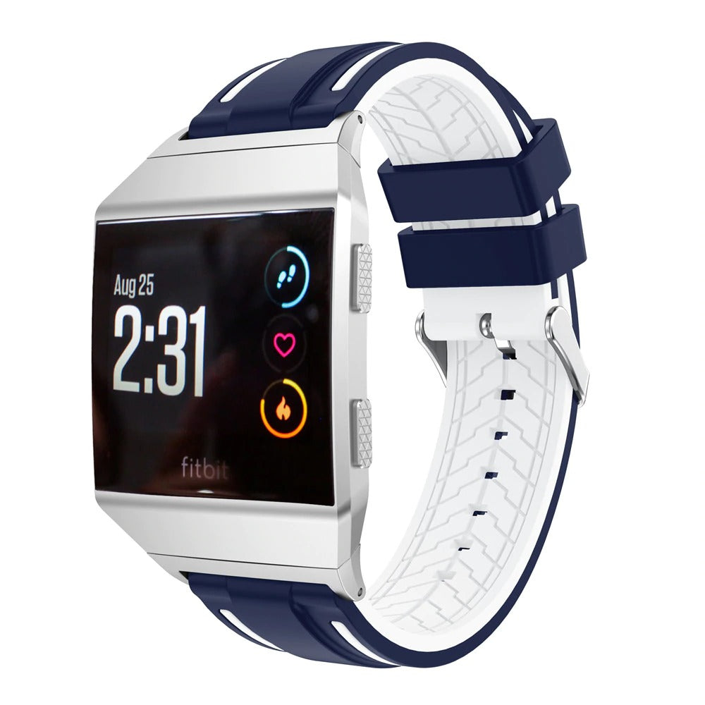 For Fitbit Ionic | Striped Silicone Strap/Band | 12 Colours Available ...