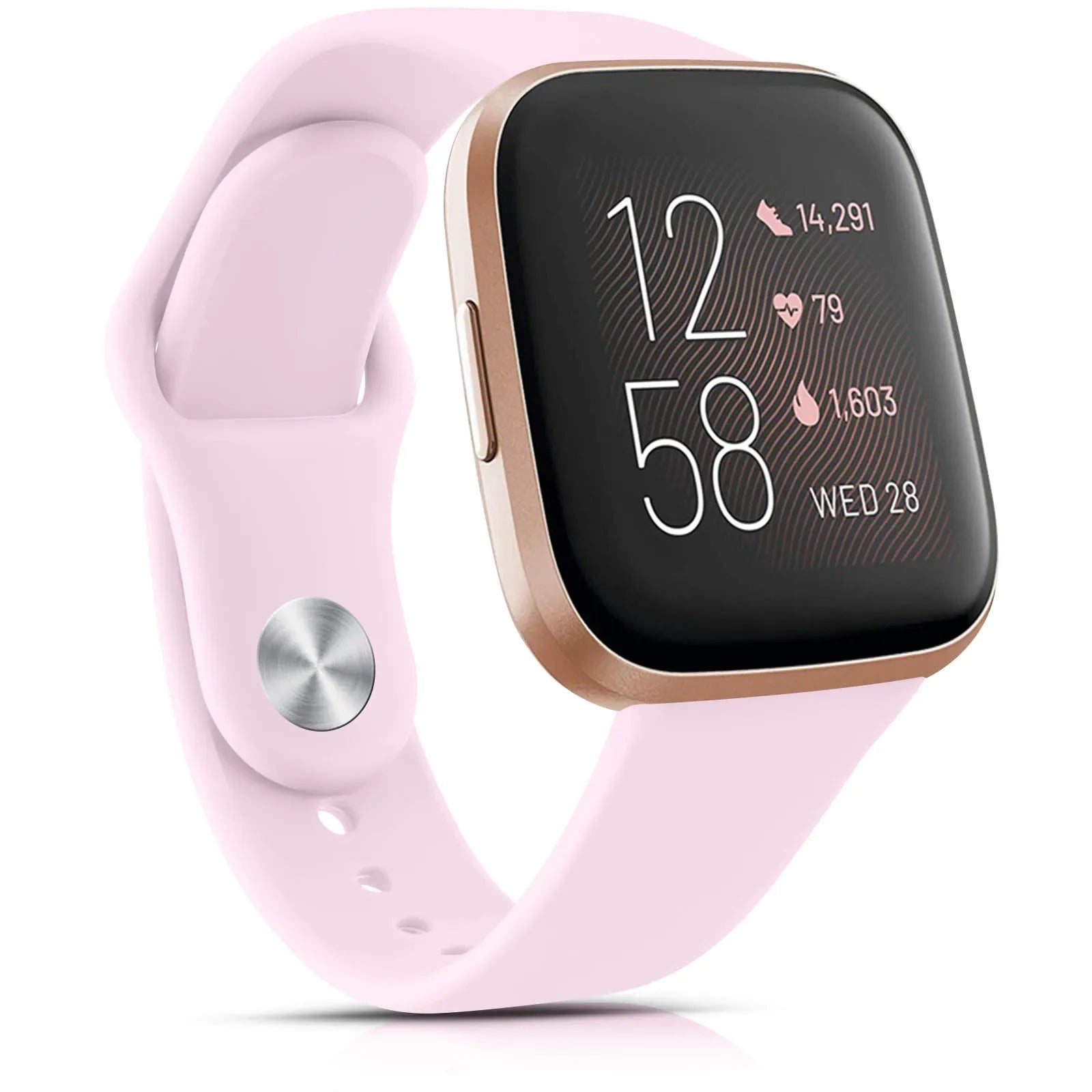 Fitbit Sense 2 Strap | Fitbit Versa 4 Strap | Light Pink Silicone Repl ...