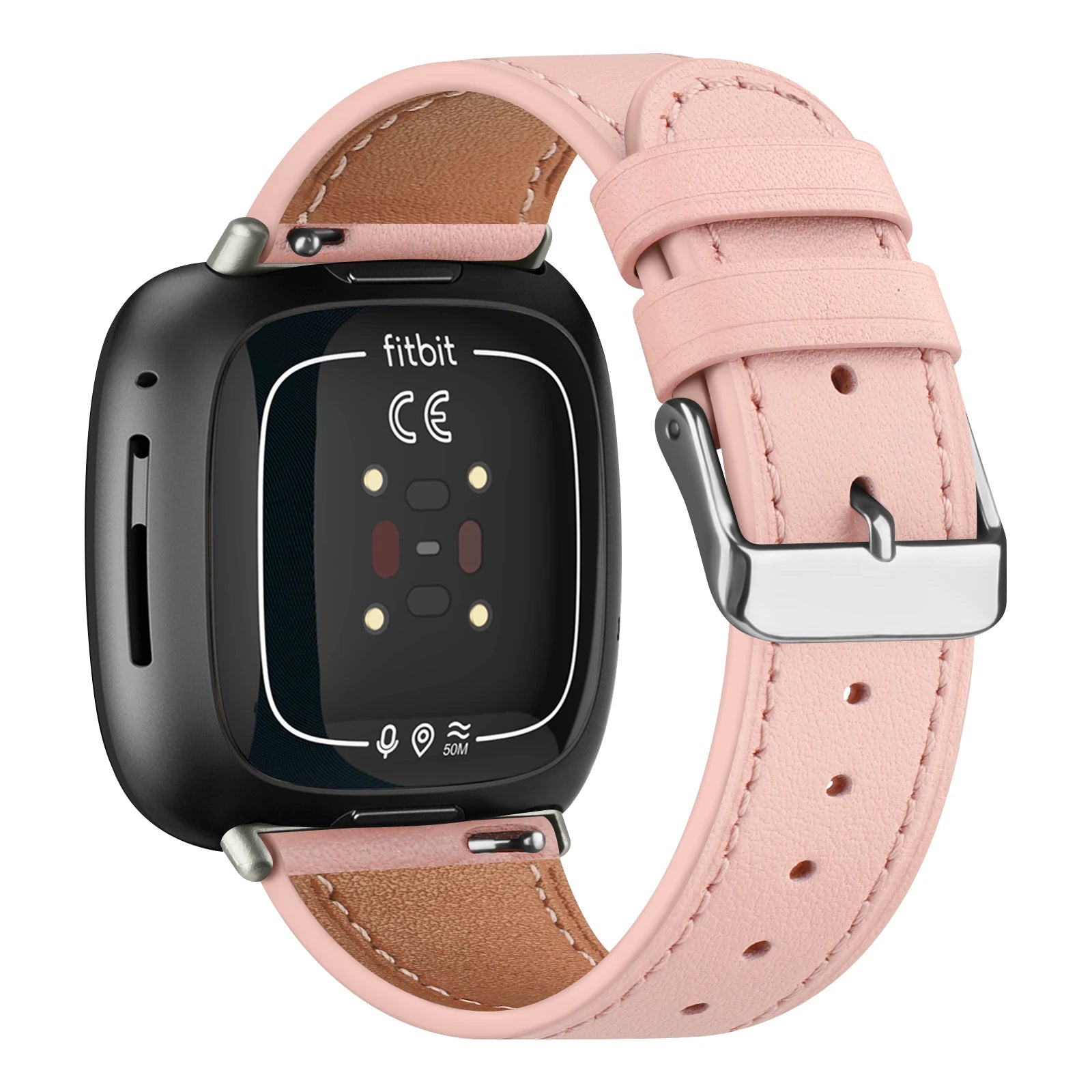 Fitbit Sense 2 Strap | Fitbit Versa 4 Strap | Pink Premium Leather Fit ...