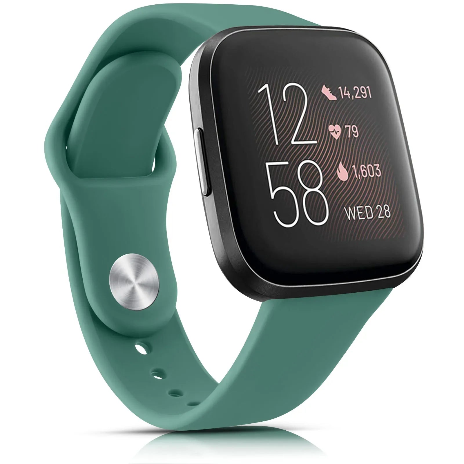 Fitbit Sense 2 Strap | Fitbit Versa 4 Strap | Green Silicone Replaceme ...